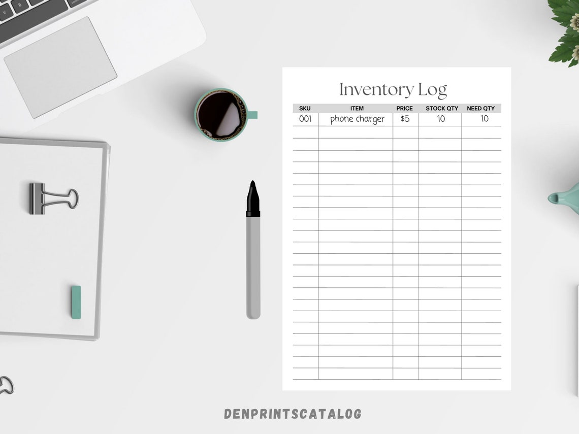 Printable Inventory Log Management Form Inventory Sheet - Etsy