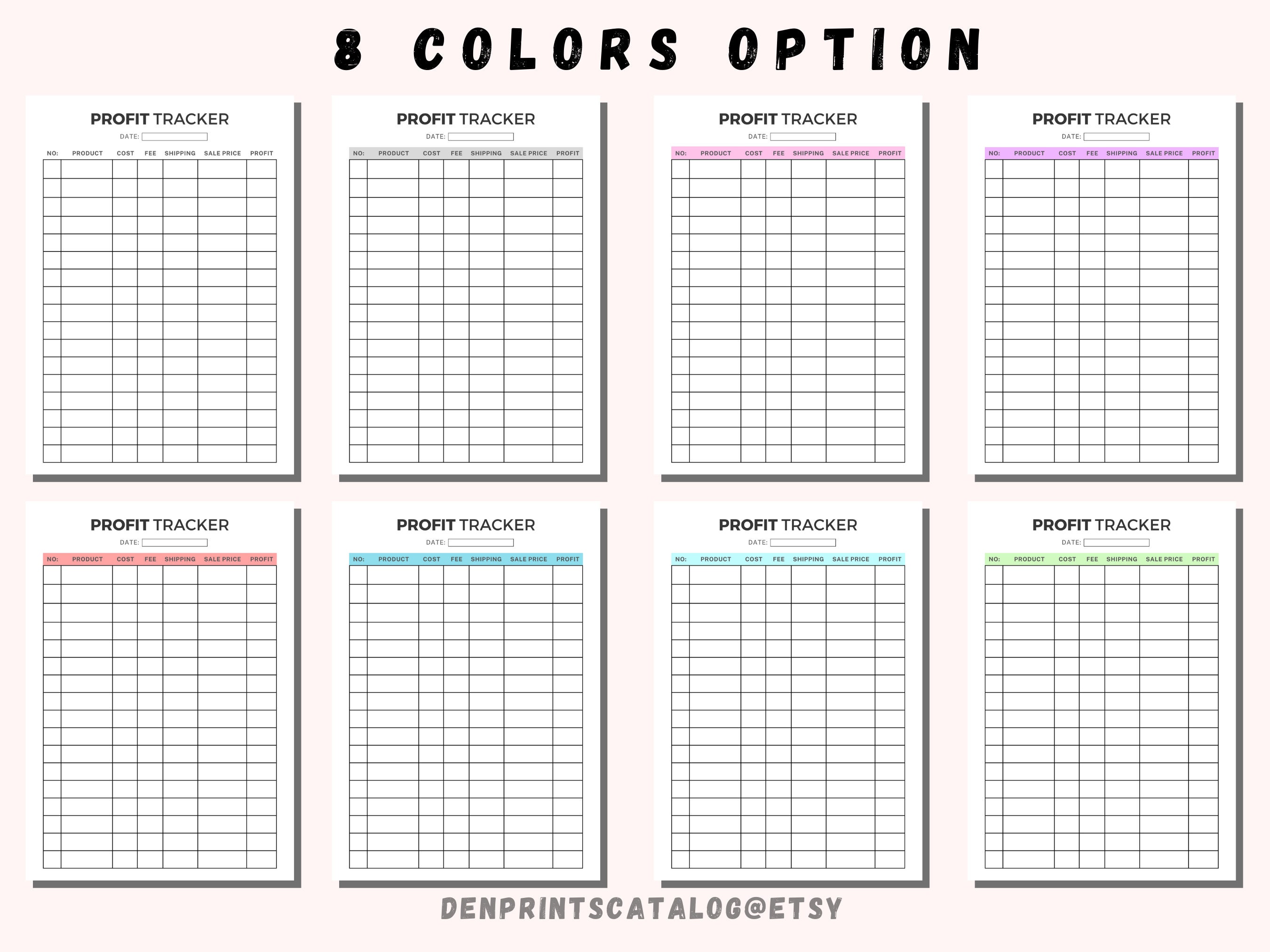Profit Tracker Printable Sales Profit Log Profit Calculator - Etsy UK