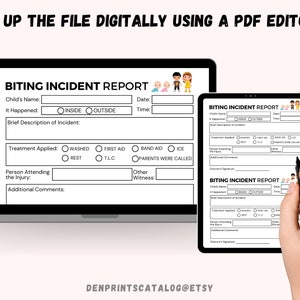Biting Incident Report, Daycare Printable Child Incident Report ...