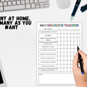 Kids Behavior Tracker Bundle for Kids, Actions Consequence Chart ...