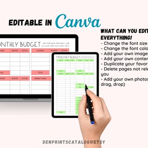 Editable MONTHLY Budget Overview Template, Budget Binder, Budget ...