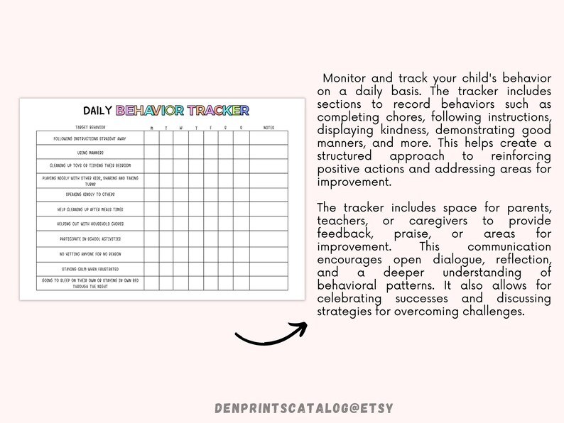 Behavior Reward Chart for Kids Printable, Editable, Good Behavior ...