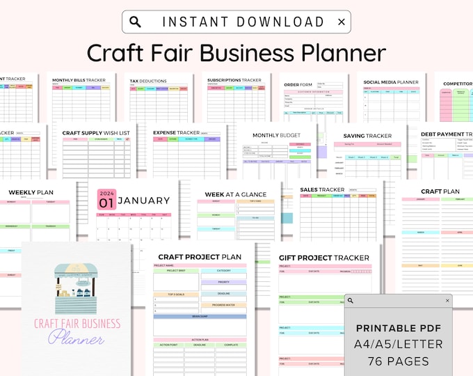 Craft Fair Planner, Craft Show Templates, Market Stall Planner ...