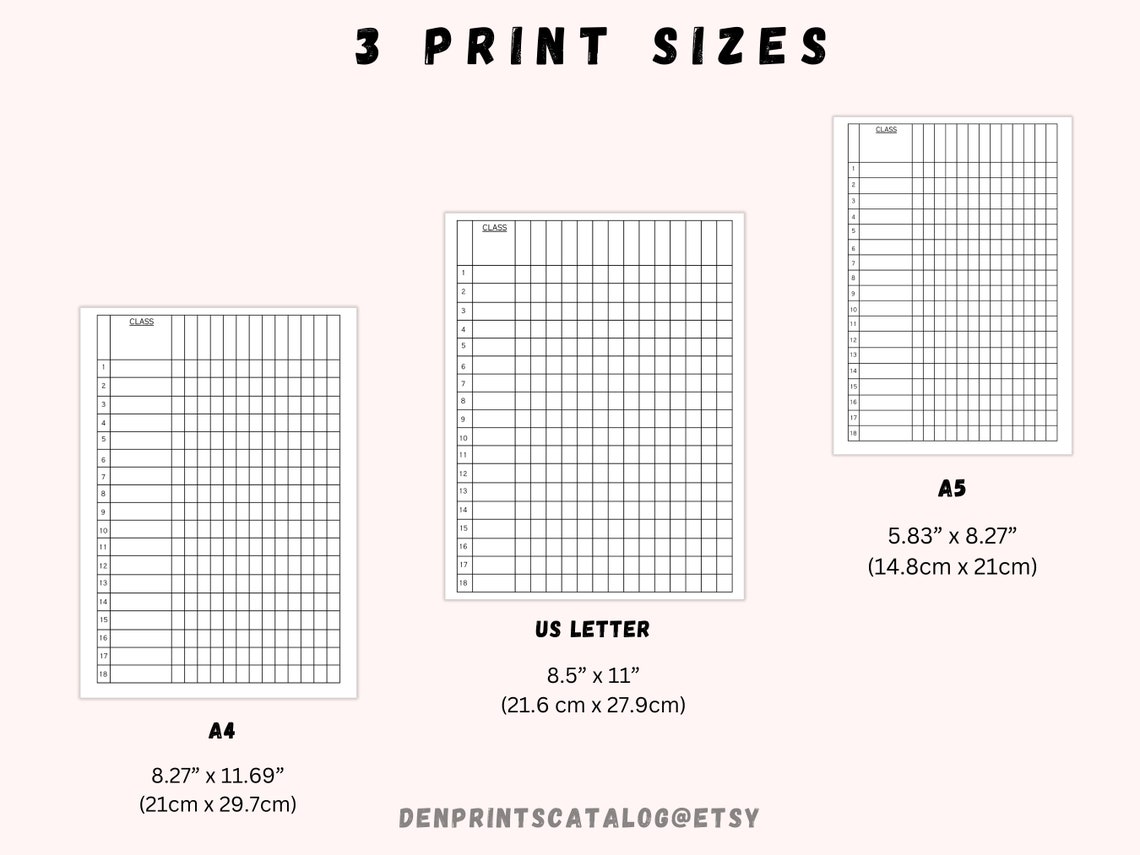 Printable Class Record, Gradebook Template, Teacher Grade Book ...