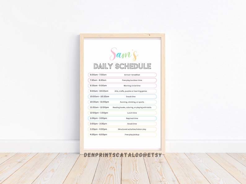 Kids Daily Schedule FILLABLE, Printable Homeschool Daily Routine ...