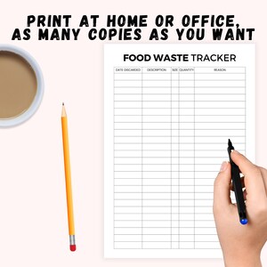 Printable Food Waste Tracker Fillable Print and Write PDF Digital ...