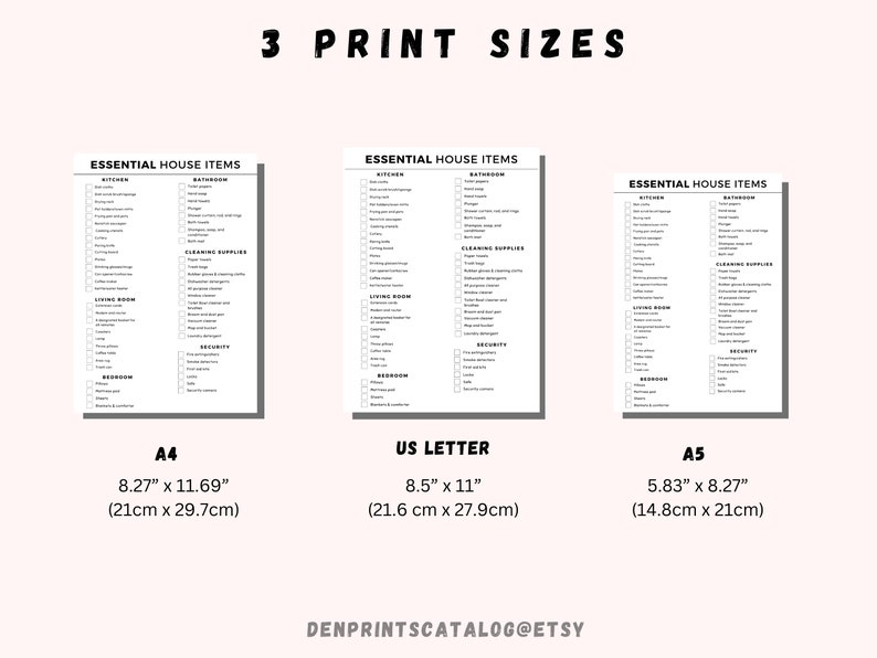 Essential House Items Printable, Airbnb Rental Inventory Checklist ...