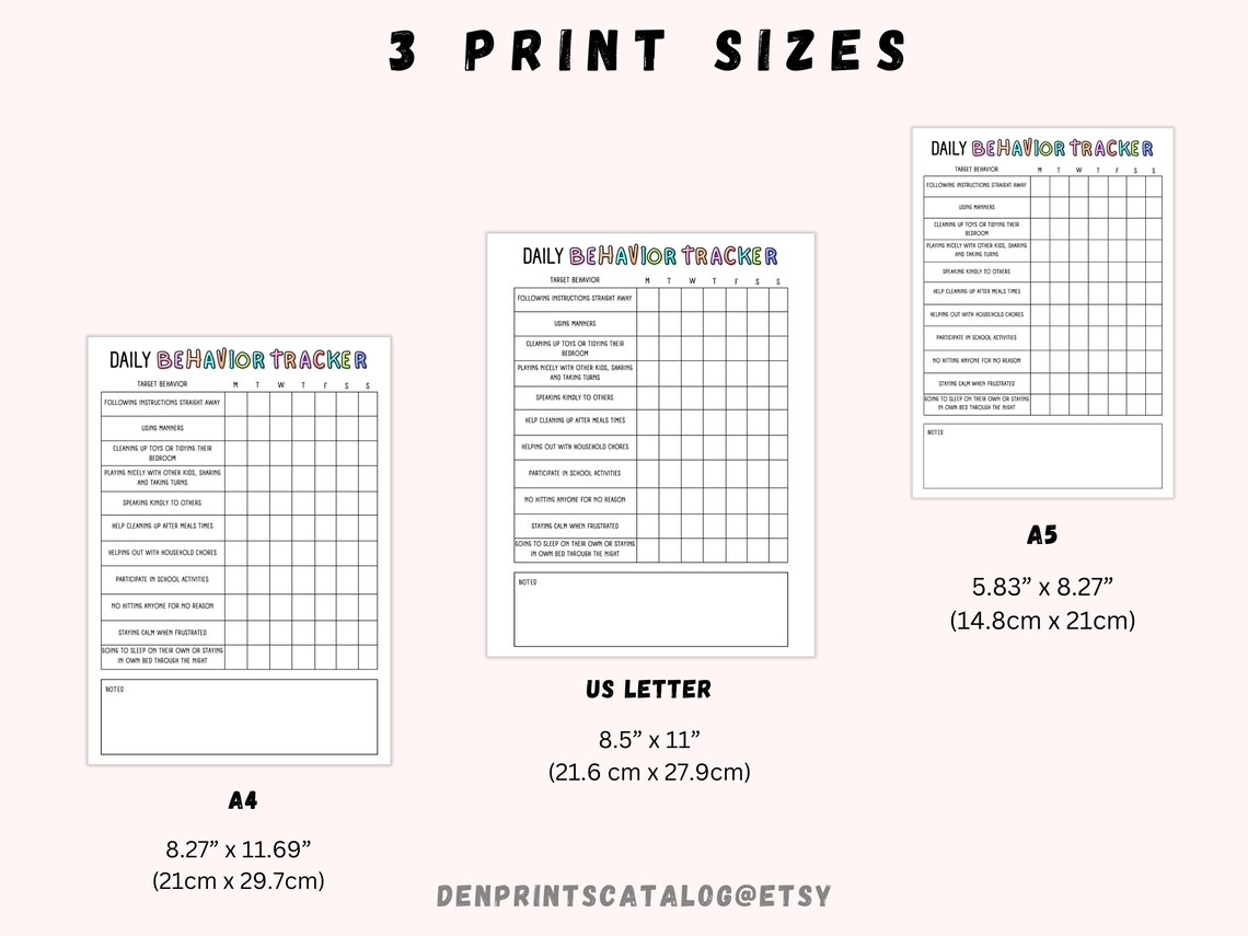 Kids Behavior Tracker Bundle for Kids, Actions Consequence Chart ...