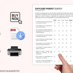 Editable DAYCARE PARENT SURVEY, Childcare Center Printable Parent ...