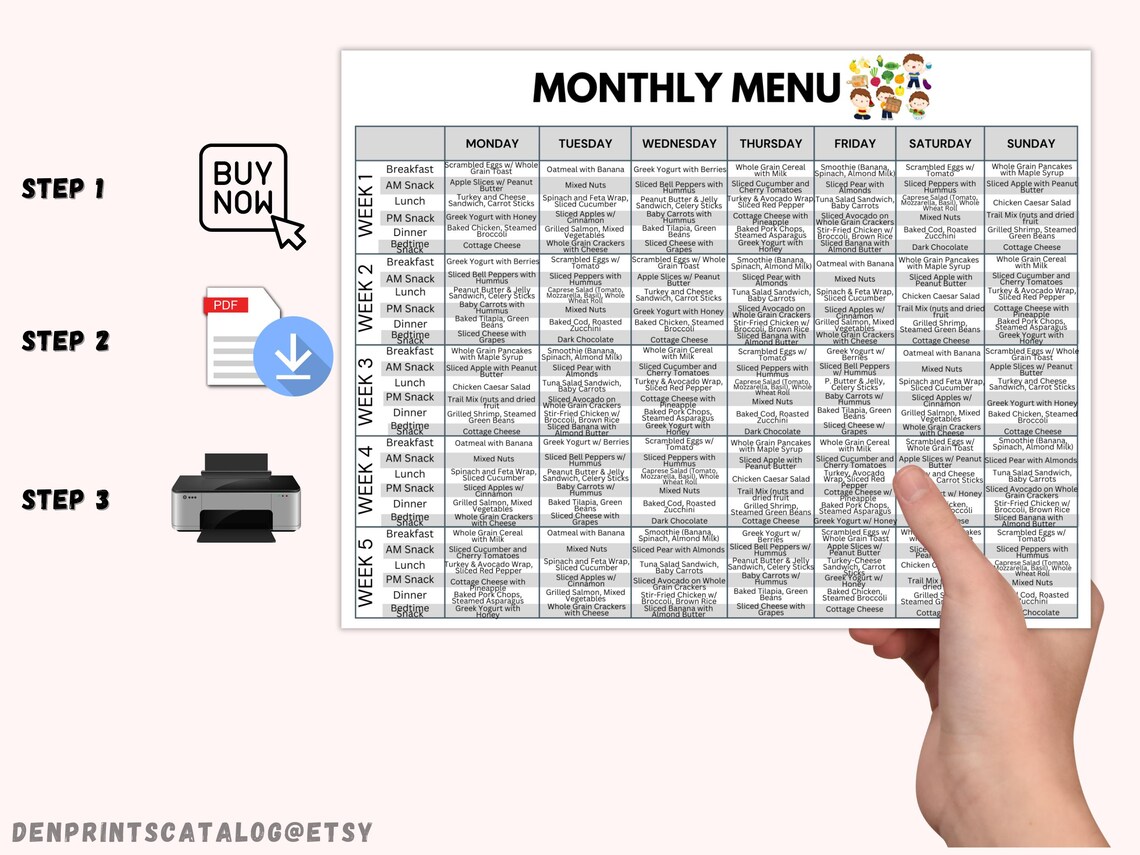 Editable Daycare Monthly Menu Template in Home Daycare Daily Schedule ...