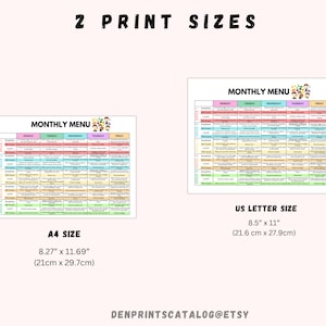 Home Daycare Monthly Menu Printable, Editable Daycare Meal Planner ...