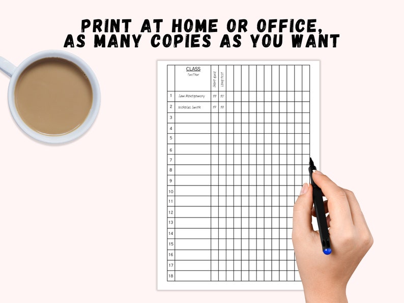 Printable Class Record, Gradebook Template, Teacher Grade Book ...