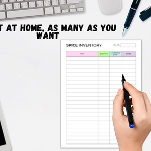 Printable Kitchen Inventory, Pantry, Fridge and Freezer Inventory ...