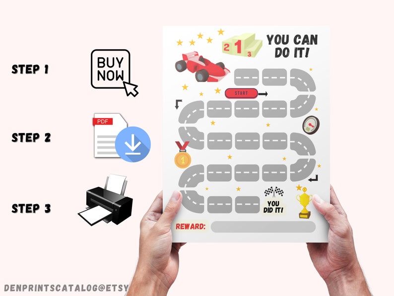 Printable Racing Car Reward Chart Cars Kids Behavior Chart - Etsy