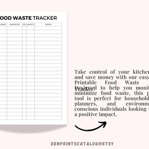 Printable Food Waste Tracker Fillable Print and Write PDF Digital ...