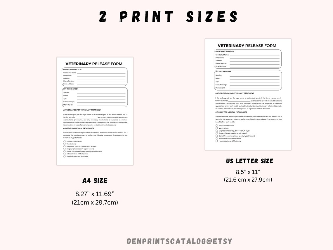 Veterinary Release Form Printable, Veterinary Medical Records Release ...