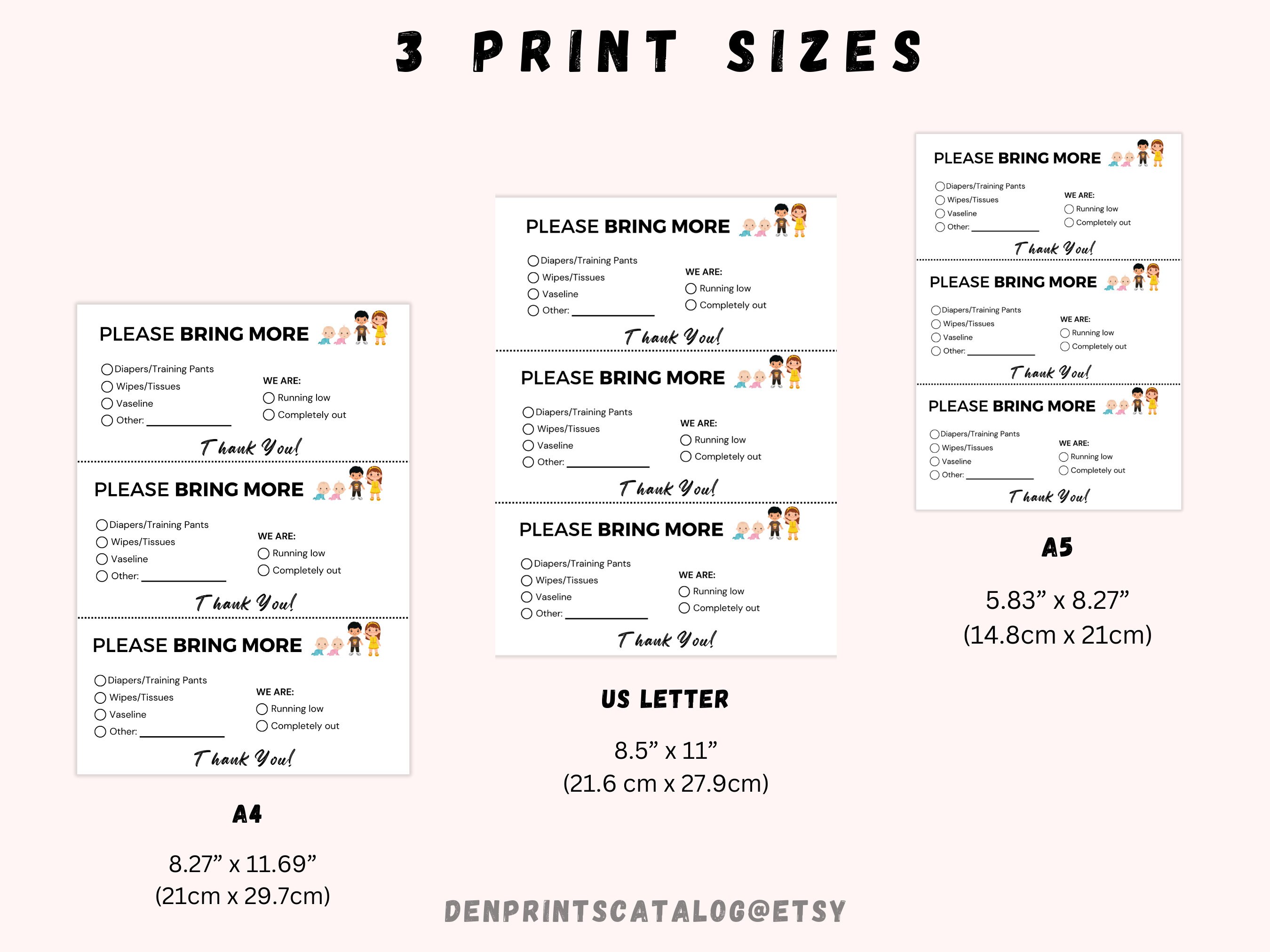 Please Bring More Supplies, Daycare Parent Notice Printable, Childcare ...