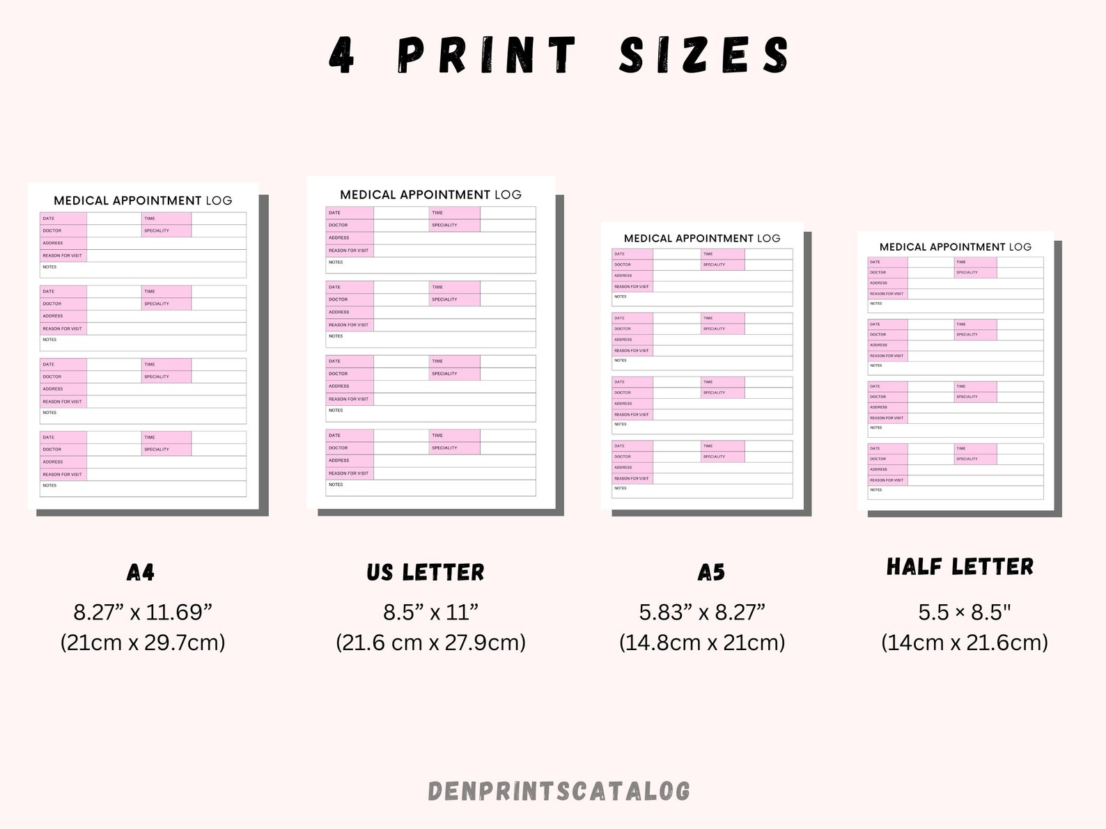 Medical Appointment Log Printable, Doctor's Visit, Appointment Log ...
