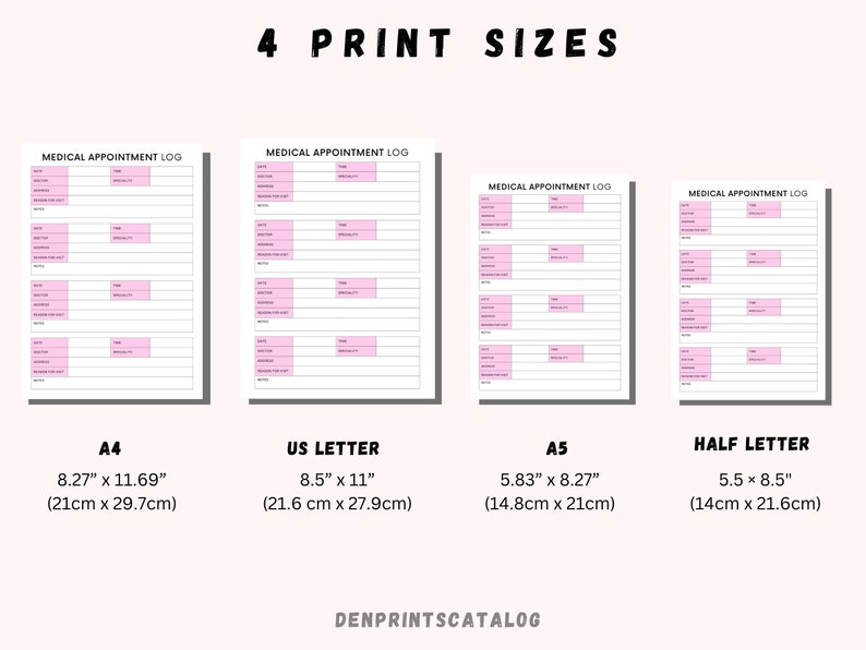 Medical Appointment Log Printable, Doctor's Visit, Appointment Log ...