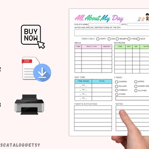 Daycare Report Mail Printable, Day Care Report, Toddler Daily Log ...