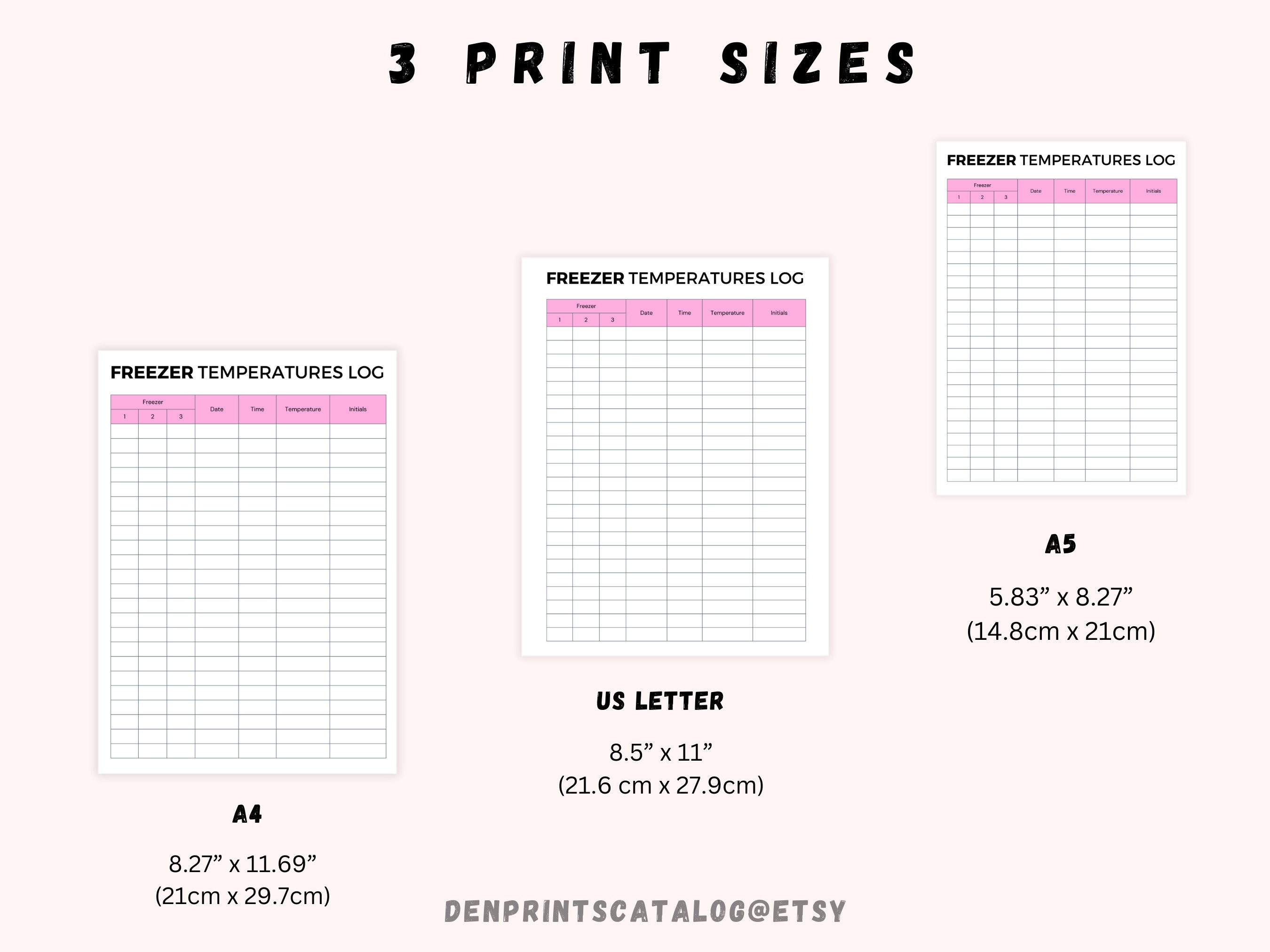 Restaurant Fridge Temperature Log Printable, Commercial Kitchen and Bar ...