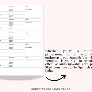 Spanish Verb Conjugation Practice Printable Tables Study Guide ...