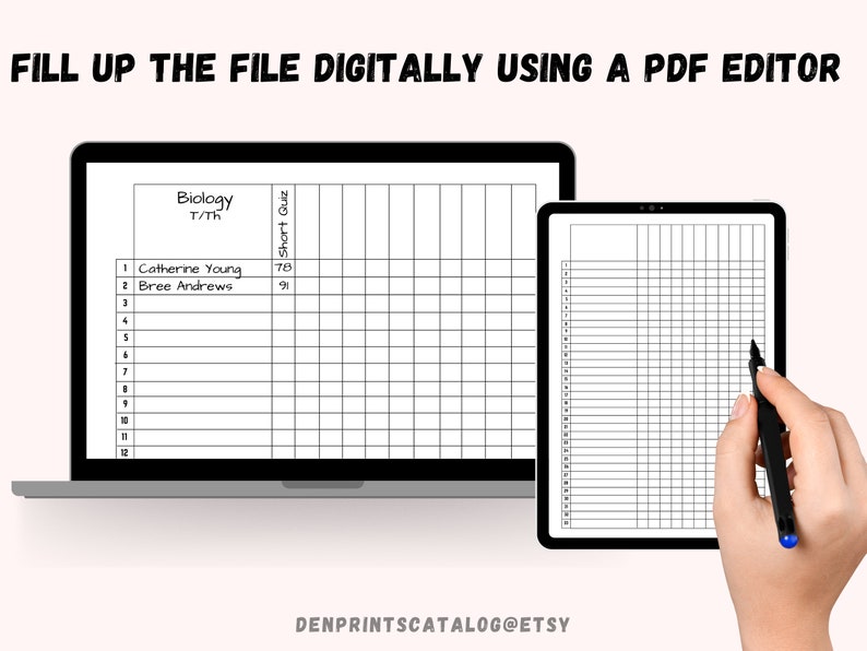 Printable Class Record, Grade Sheet, Class Gradebook, Teacher Gradebook ...