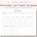Job Ticket Printable, Work Order Form Template, Work Order Receipt ...