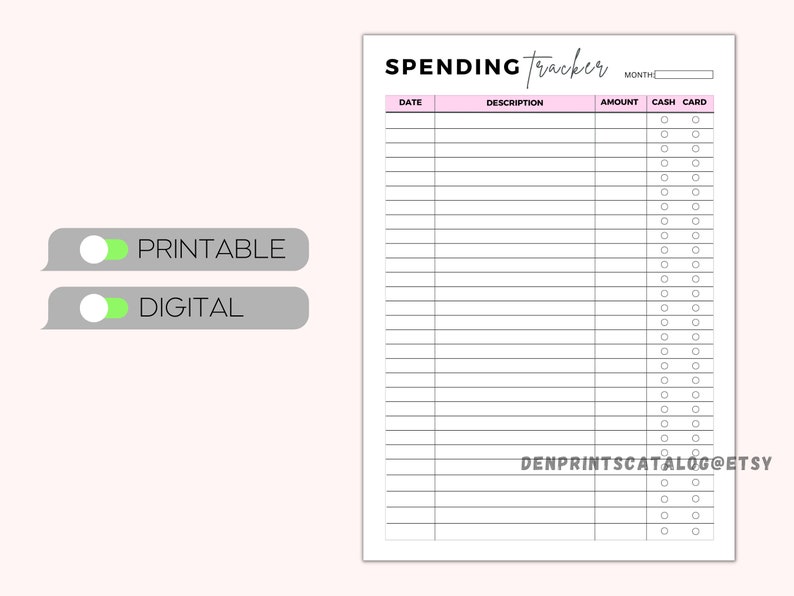 Spending Tracker Printable, Expense Tracker Printable, Expense Tracker ...