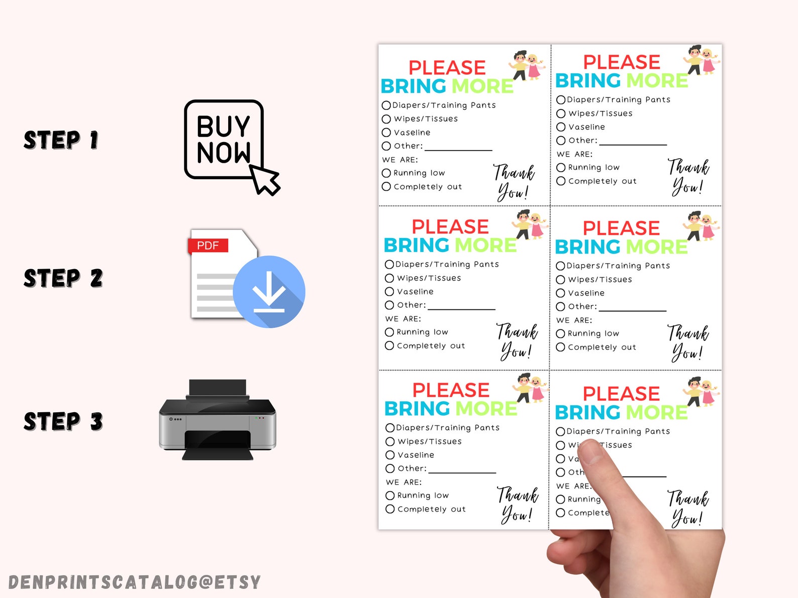 Please Bring More Supplies, Daycare Parent Notice Printable, Childcare ...