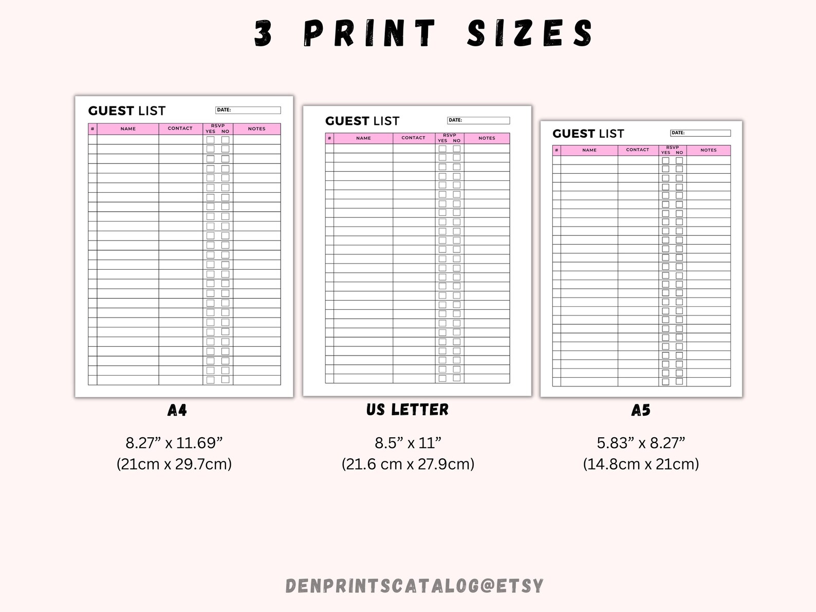 Guest List Planner Printable, Guest List Tracker, RSVP Tracker, Party ...