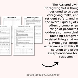 Assisted Living Caregiving Set Printable, Cleaning Schedule Editable ...