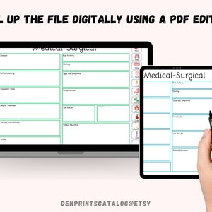 Med Surg Study Template Printable, Pathophysiology Template, Medical ...