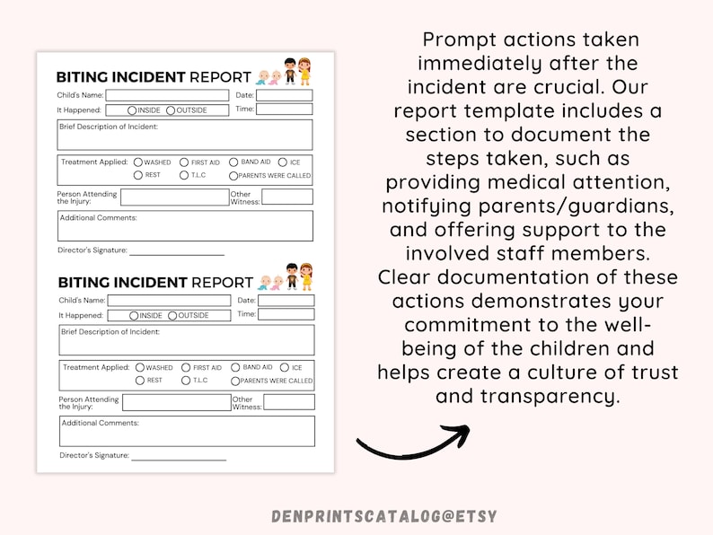 Biting Incident Report, Daycare Printable Child Incident Report ...