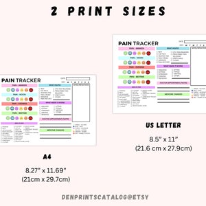 Daily Pain Tracker and Journal Printable, Chronic Pain Management, Pain ...