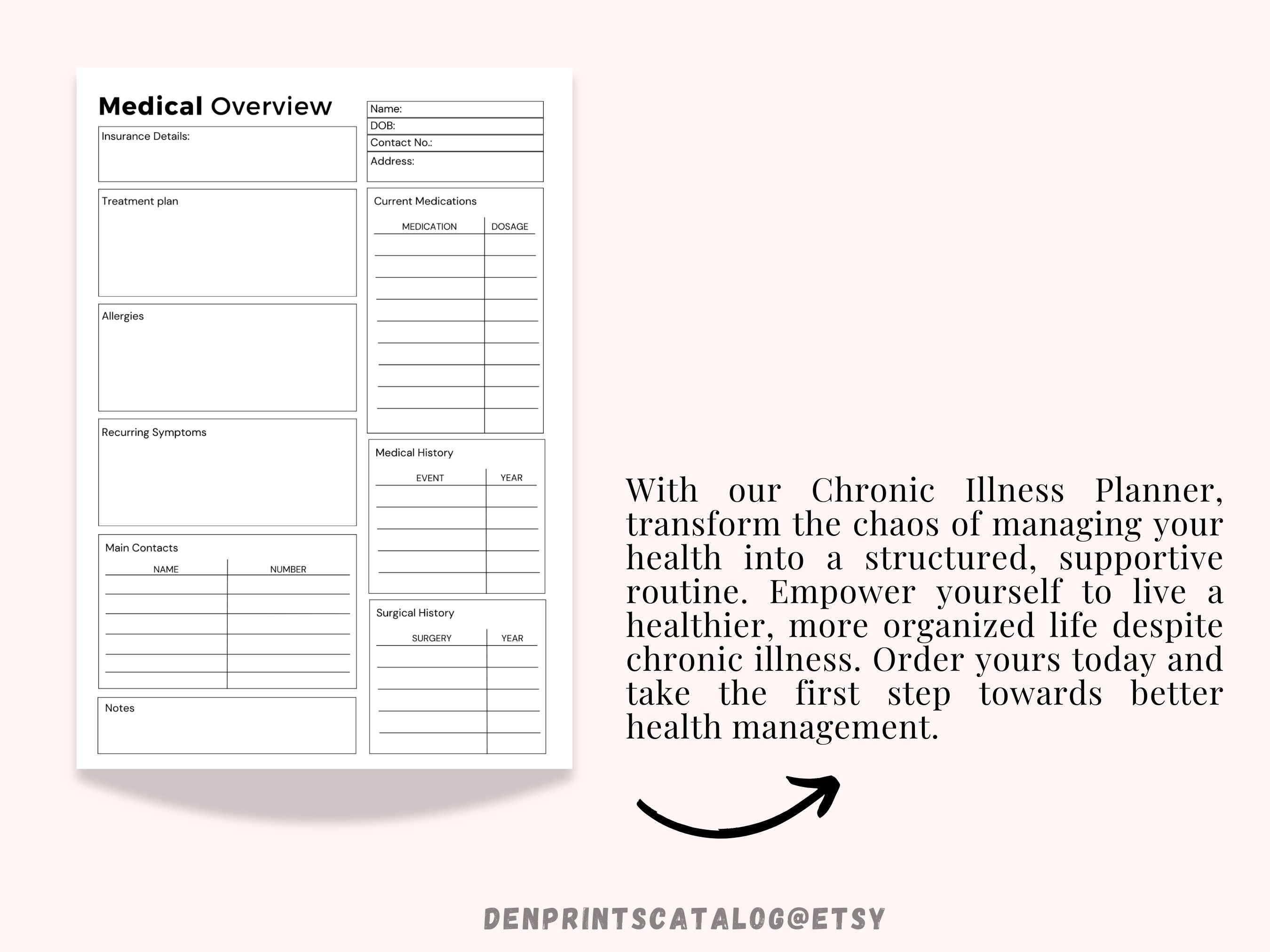 Health Trackers for Chronic Illness, Medical Binder, Symptom Tracker ...