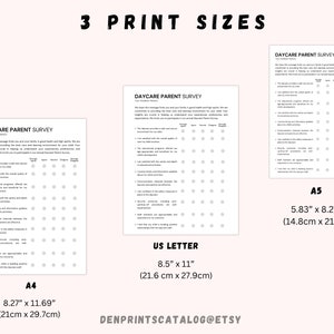 Editable DAYCARE PARENT SURVEY, Childcare Center Printable Parent ...