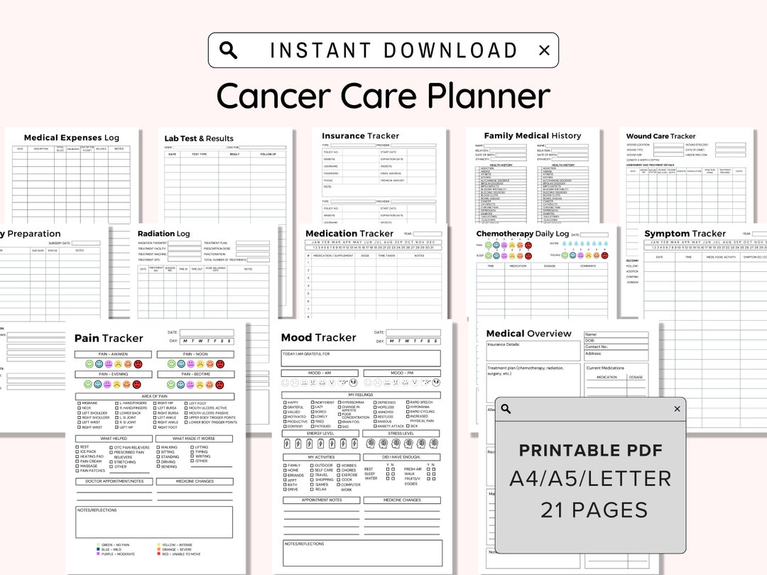 Cancer Planner Printable Cancer Care Journal Cancer - Etsy