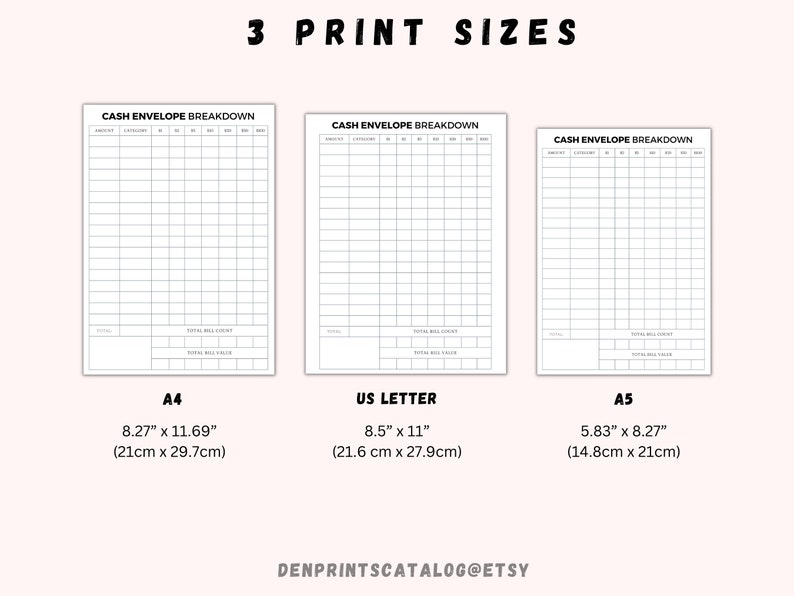 Cash Breakdown Count Sheet Printable, Cash Breakdown Cards, Cash ...
