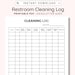 Weekly Bathroom Cleaning Chart Printable, Restroom Cleaning Log for ...