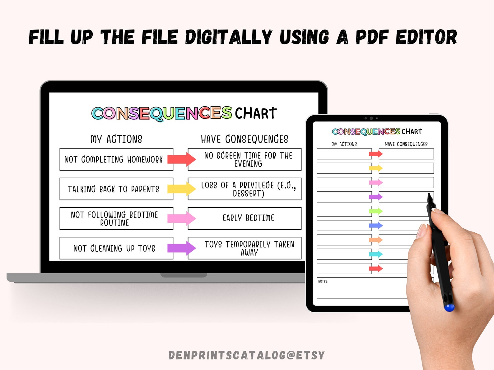 Behavior Consequence Chart Printable, Consequence for My Own Action ...