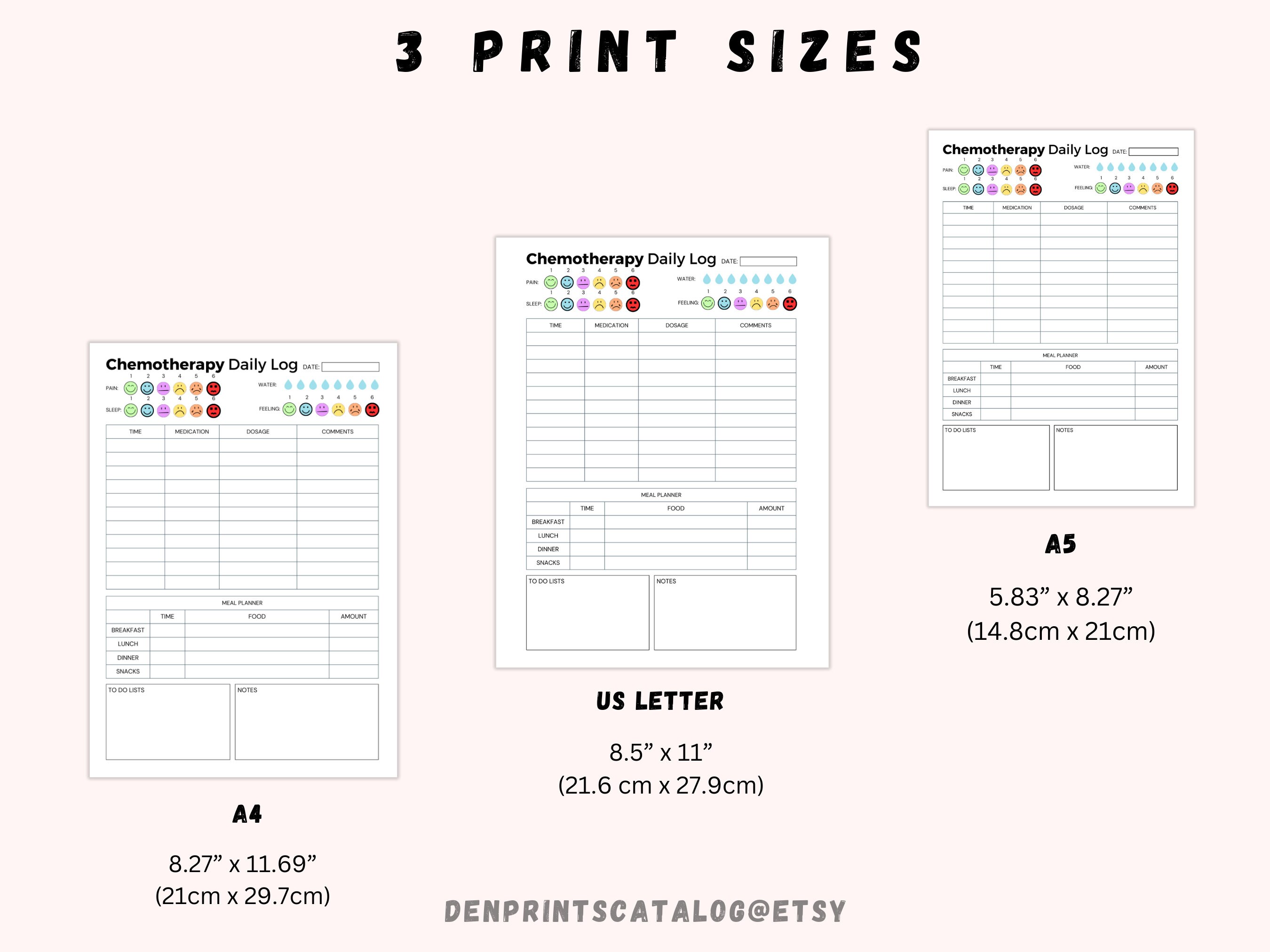 Printable Chemotherapy Symptom Log, Daily Chemo Tracker, Cancer ...