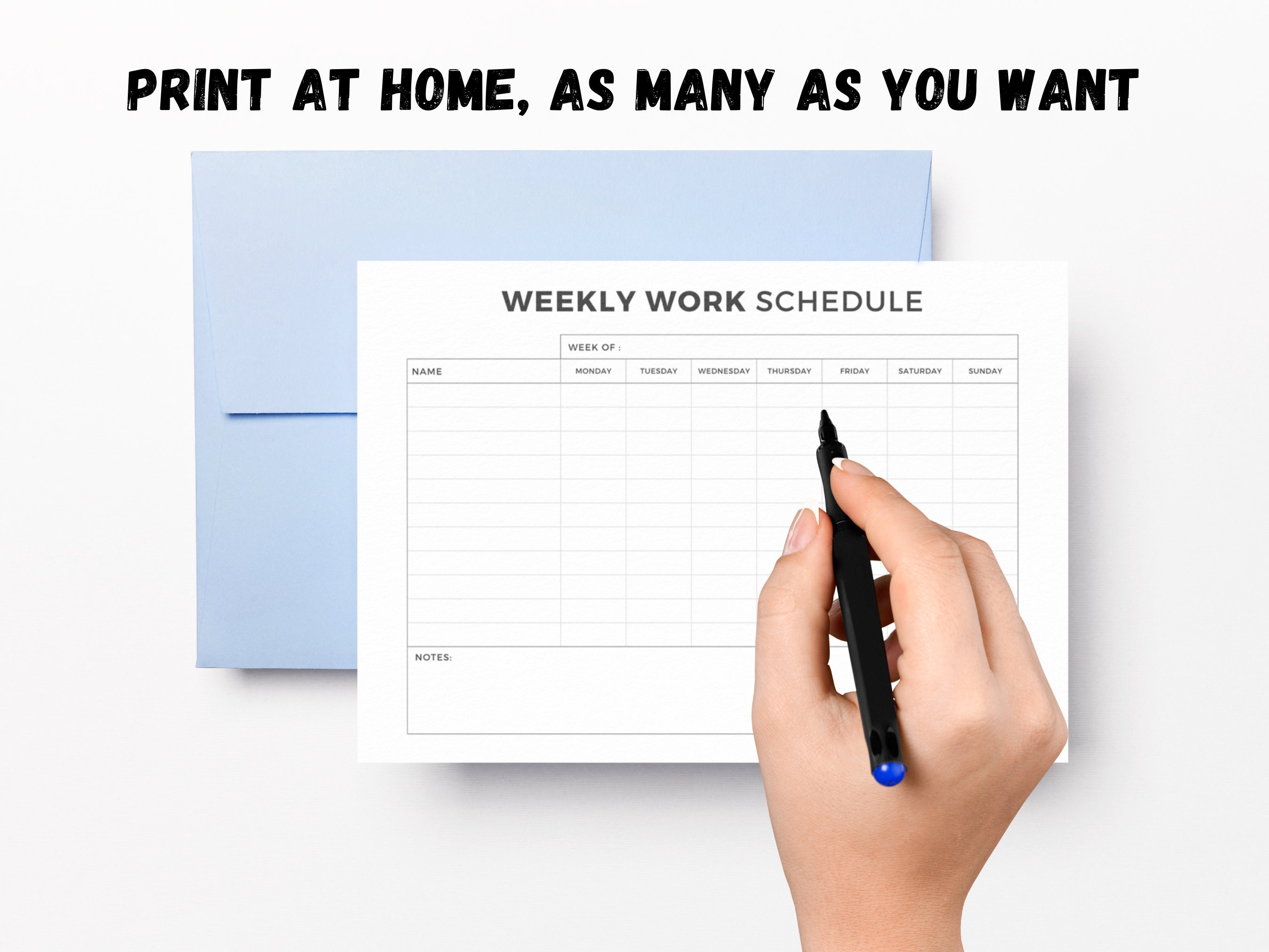 Employee Work Schedule Printable, Crew Daily Working Chart, Employee ...