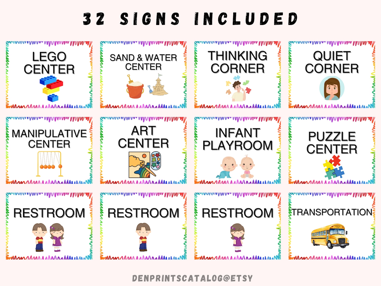 Complete Daycare Center Signs Printable, Childcare Signs for Preschool ...