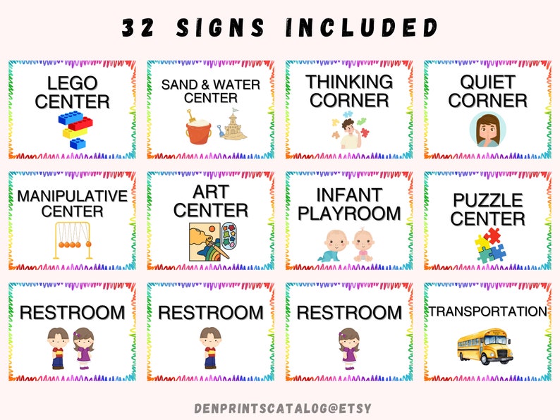 Complete Daycare Center Signs Printable, Childcare Signs for Preschool ...