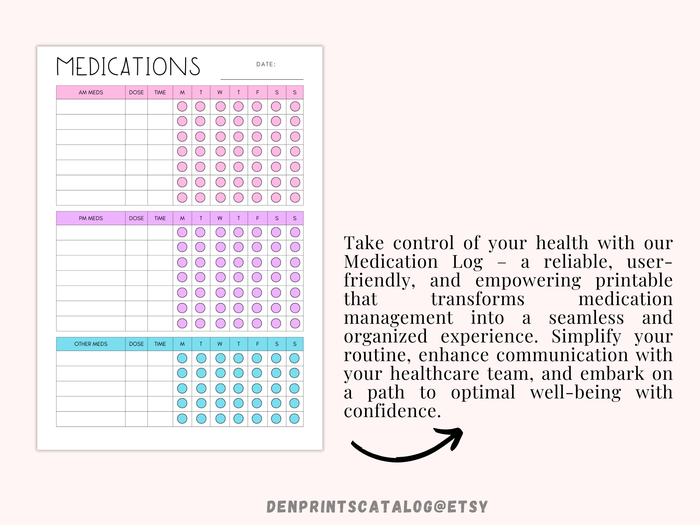 Editable Medication Schedule Printable Easy Medicine Chart Weekly ...