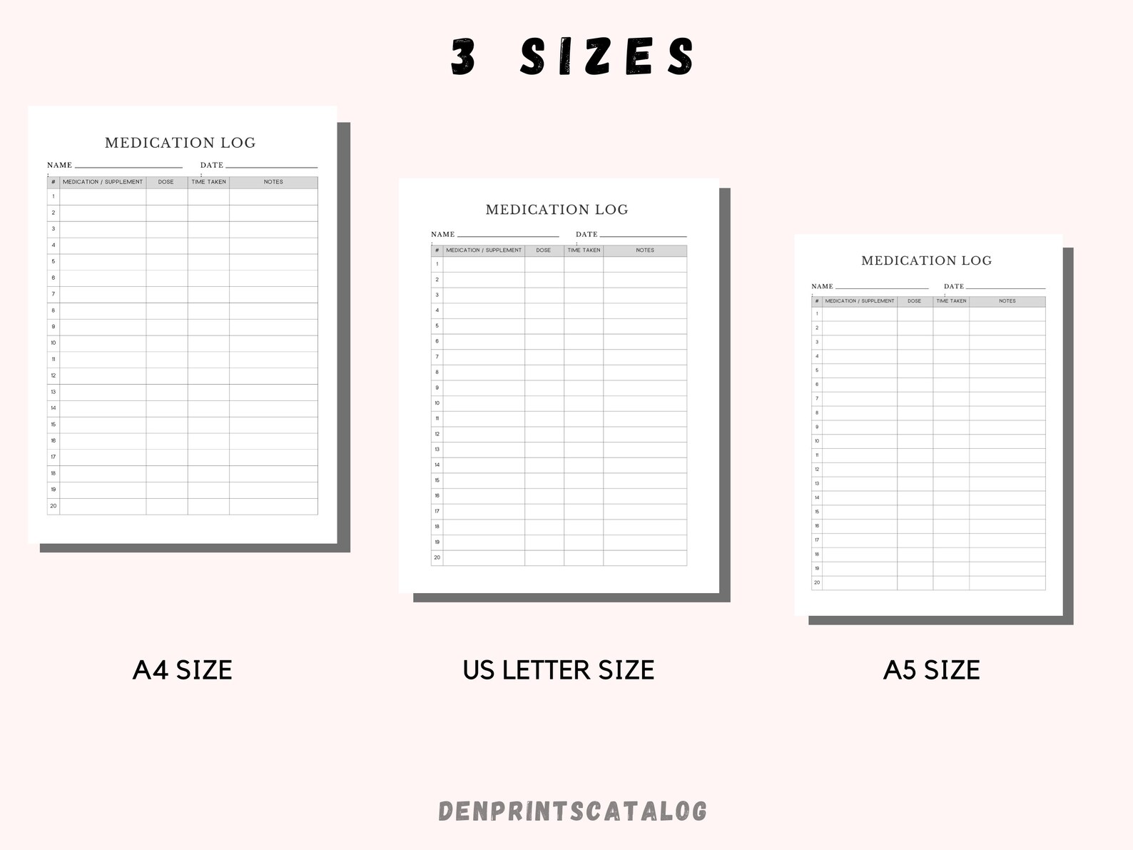 Printable Medication Log Ready to Print Medication Log Chart - Etsy ...