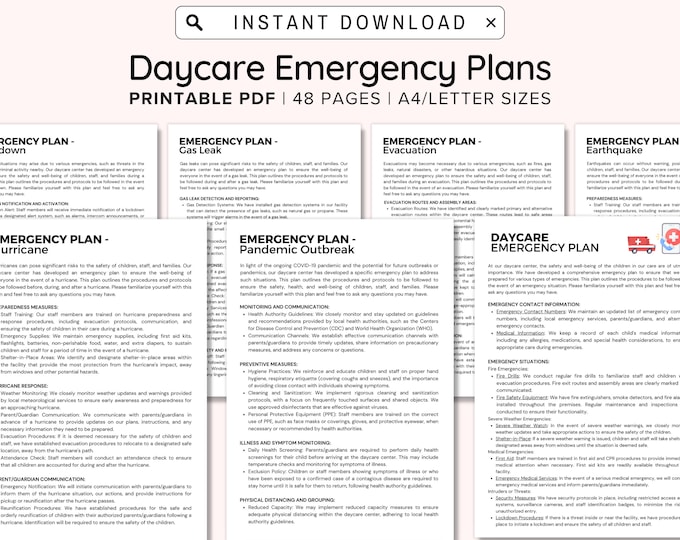 Emergency Action Plans Home Daycare, Daycare Center, Childcare ...