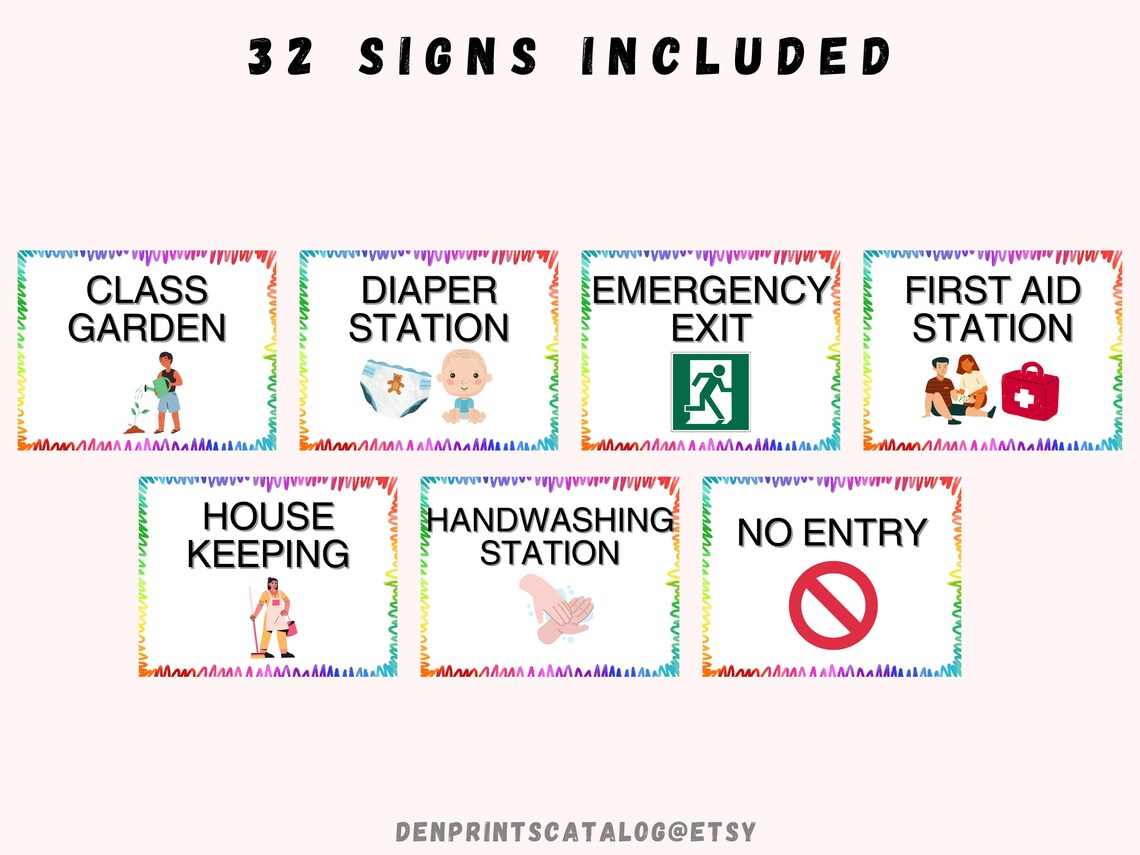 Complete Daycare Center Signs Printable, Childcare Signs for Preschool ...