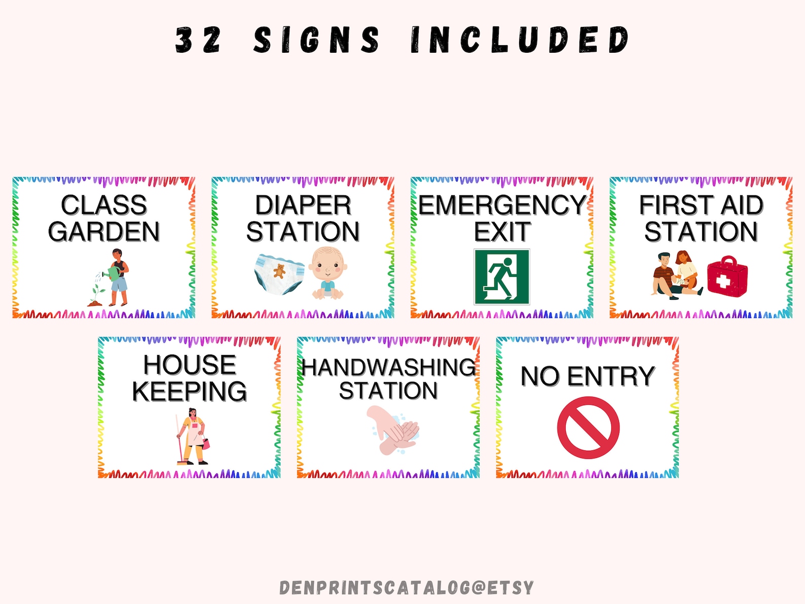 Complete Daycare Center Signs Printable, Childcare Signs for Preschool ...